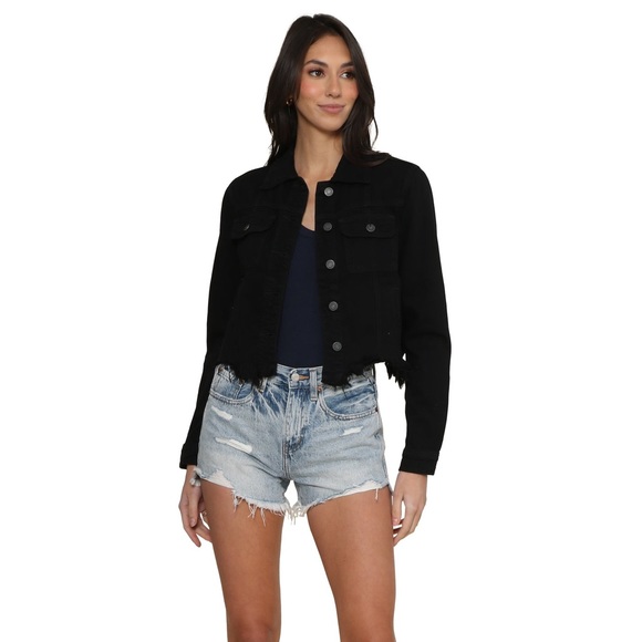 Hidden | Jackets & Coats | Hidden X Mixology Frayed Denim Jacket Black ...